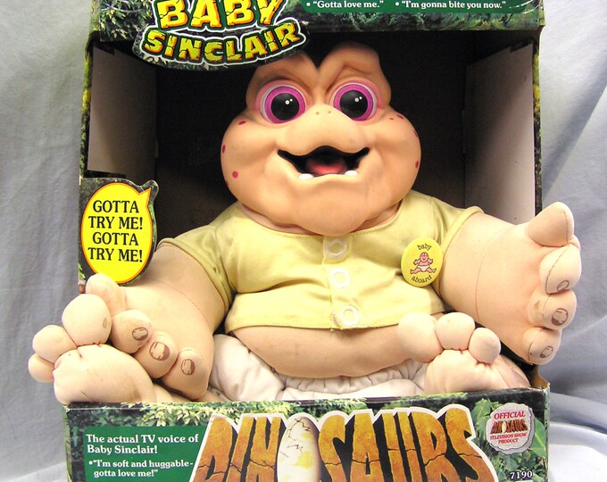 Vintage Disney DINOSAURS BABY SINCLAIR Talking Plush Toy Pull String ...