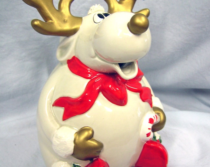 Vintage 1987 Omnibus OCI Fitz & Floyd REINDEER Pitcher Japan Christmas ...
