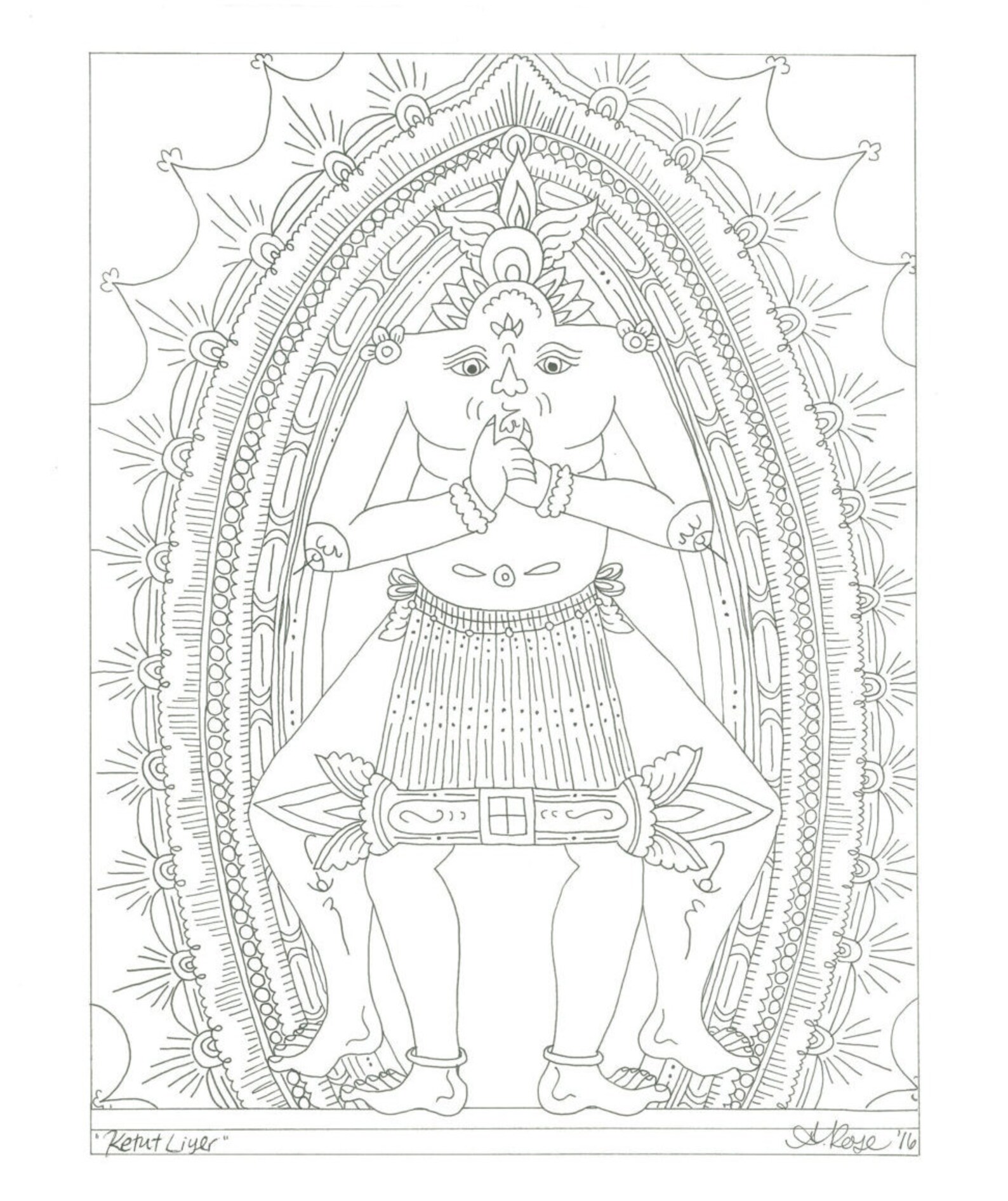 Ketut Liyer - Drawing - Pen and Ink - Print - Digital Print - Art Print ...