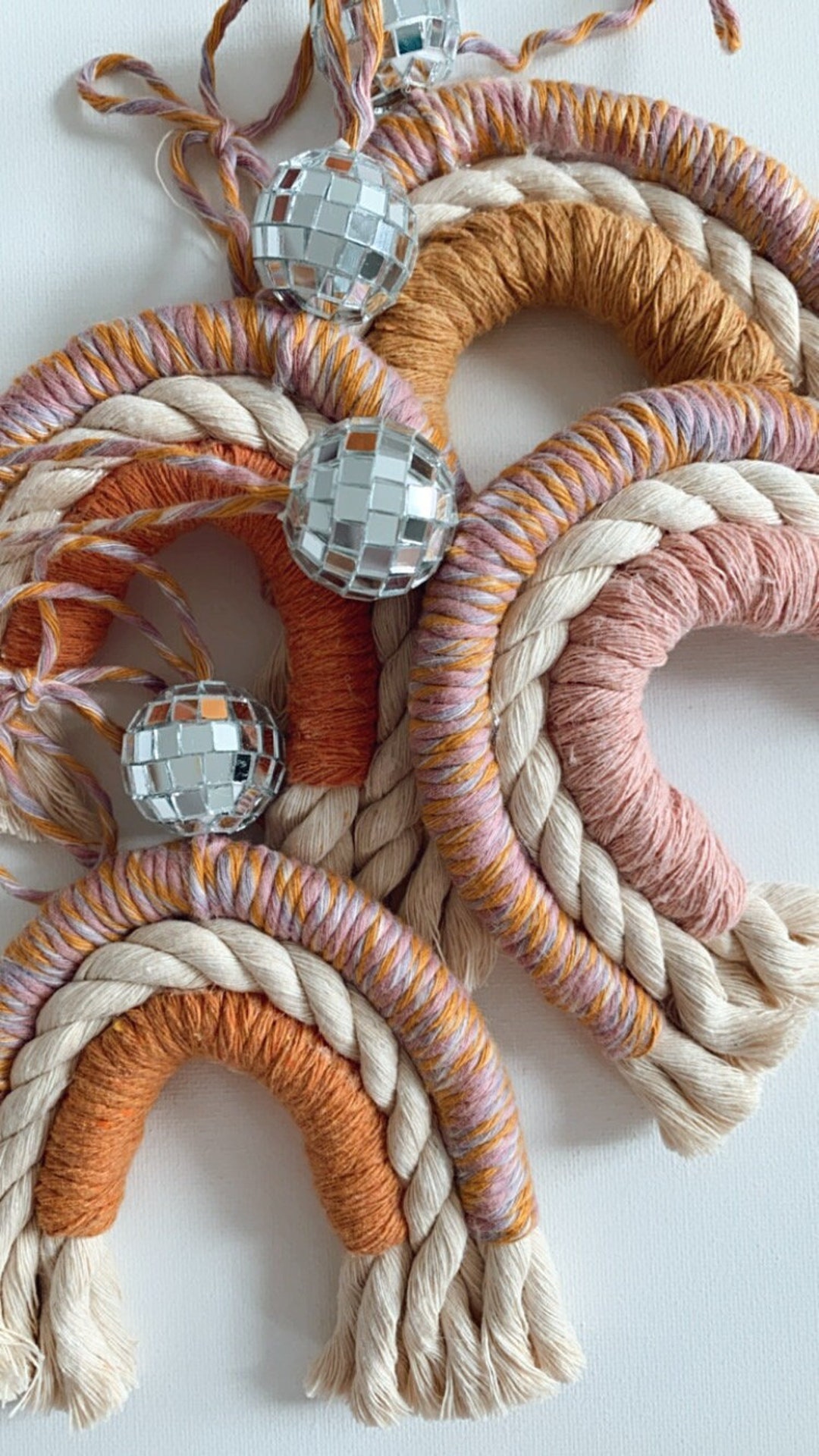 Disco Mini Rainbow Macrame- Rainbow Car Charm - Rainbow Nursery ...