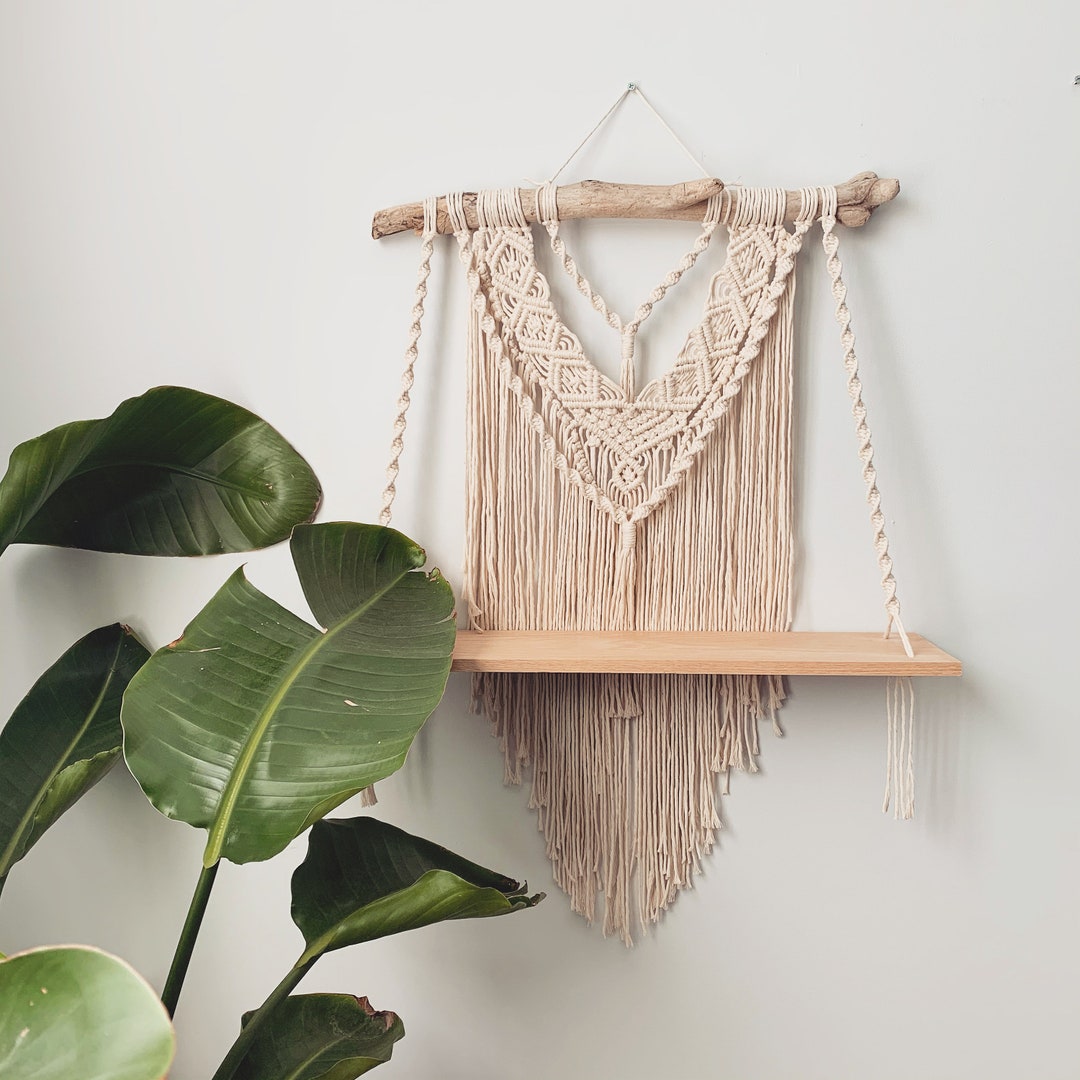 Large Macrame Shelf- "jenna"- Macrame Shelf Wall Hanging- Made to Order ...