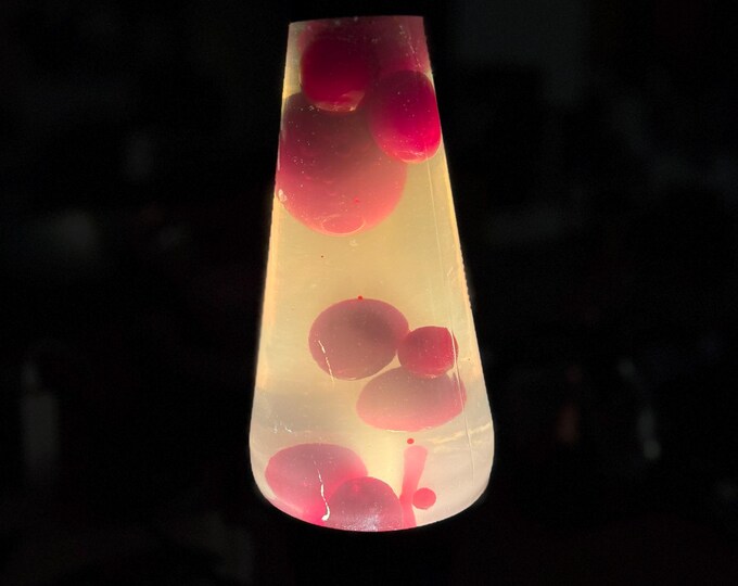 Vintage 1990s Lava Lite Lava Lamp - Black Base, Red Wax, Clear/yellow ...