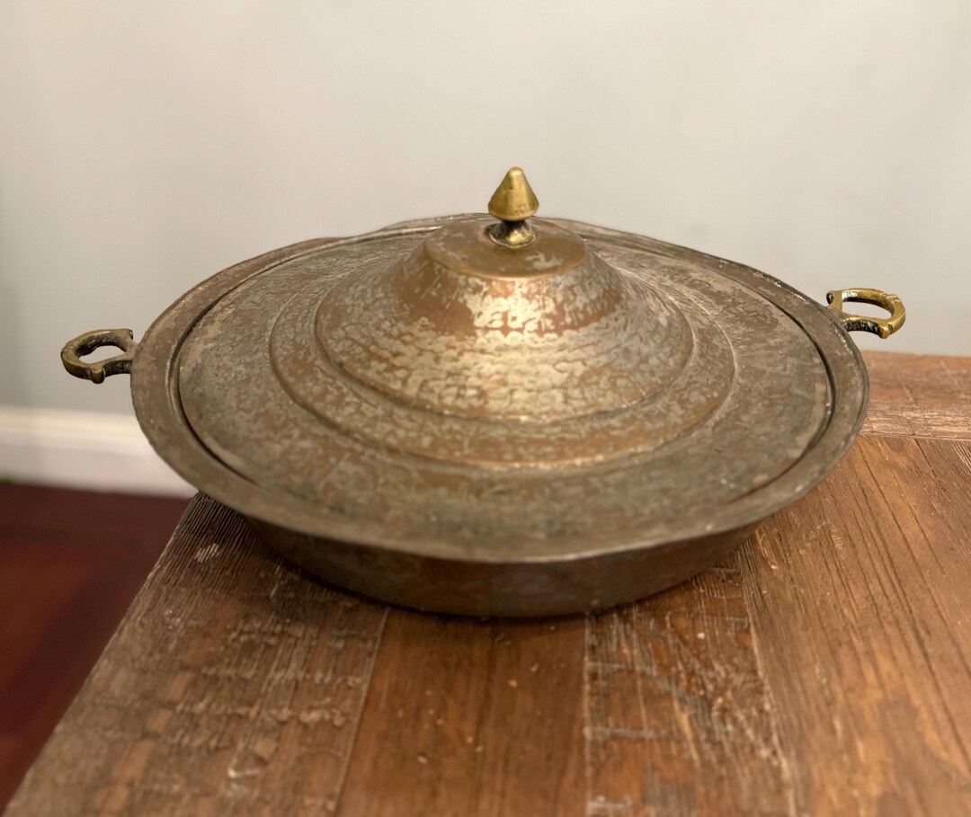 Vintage or Antique Metal & Copper Lidded Dish Middle Eastern Turkey - Etsy