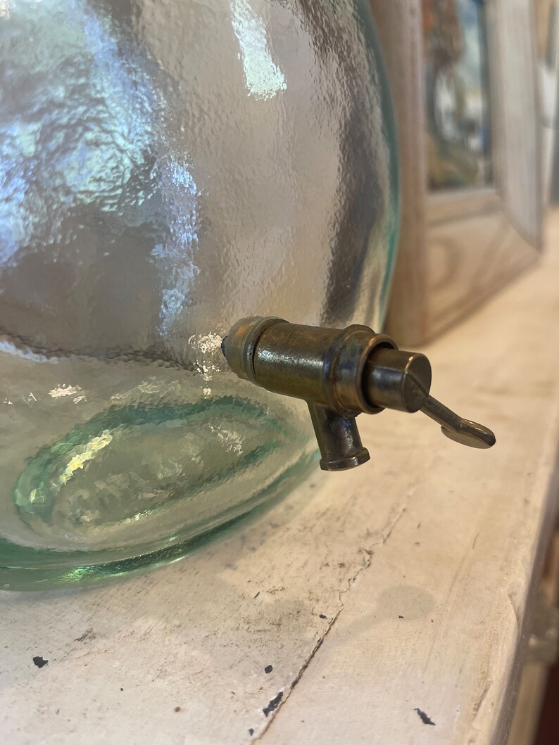 Vintage Italian Tinted Green Glass Wine Bottle Spigot - Etsy