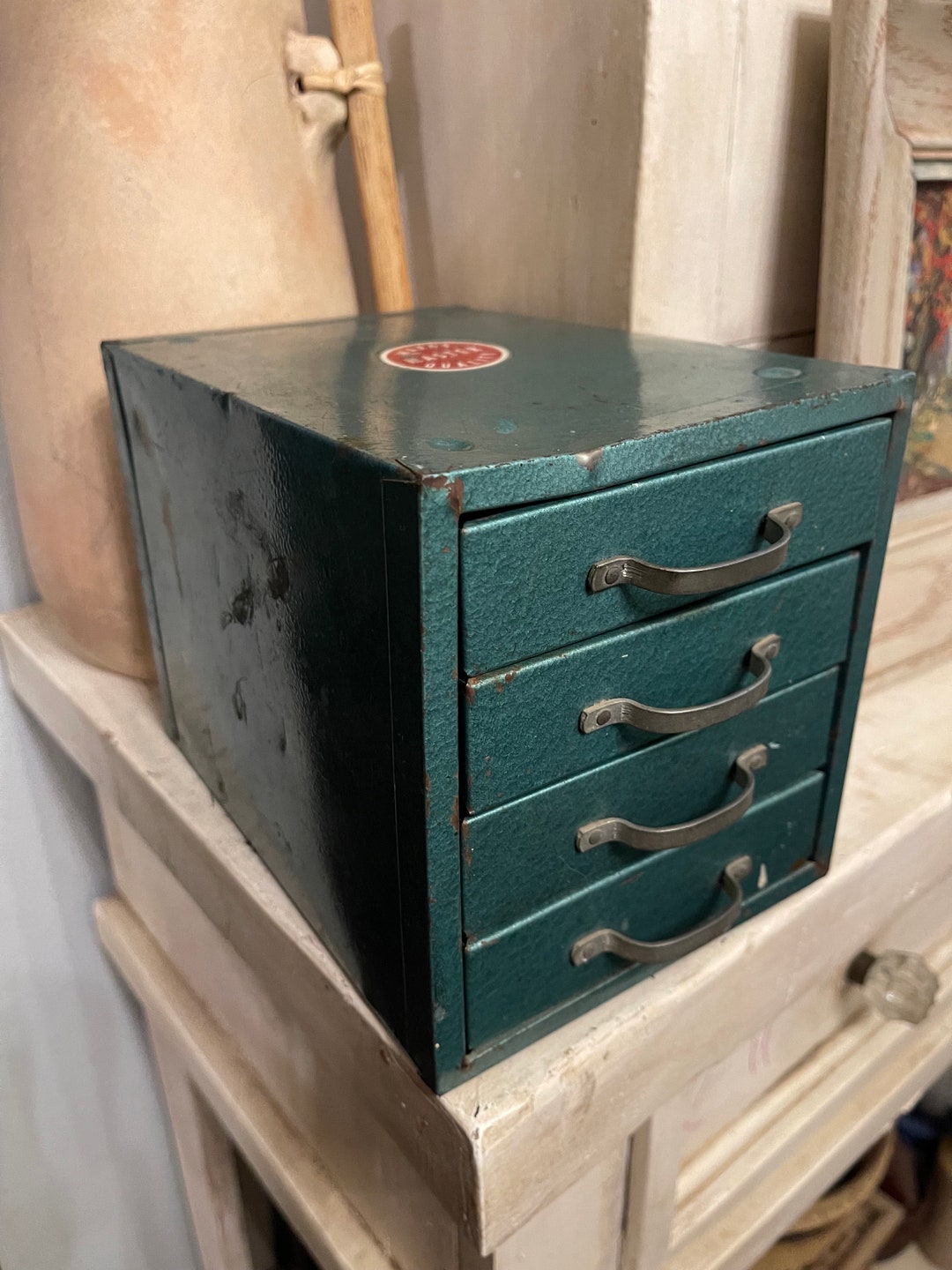 Vintage Wards Metal Drawered Small Tool Cabinet Organizer - Etsy