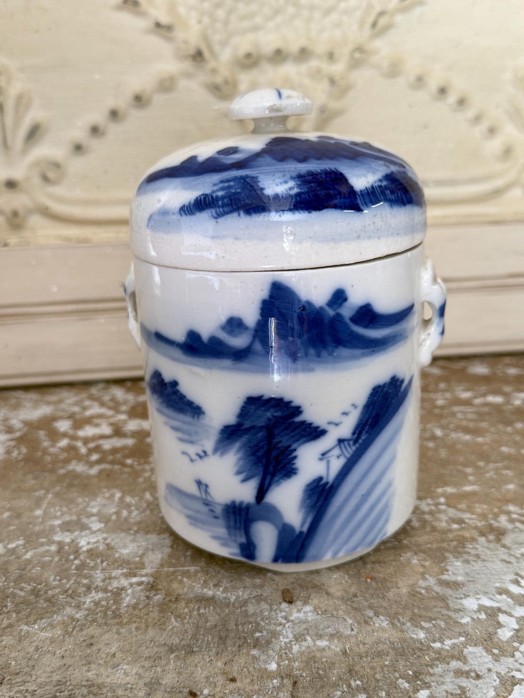 Vintage Porcelain Chinese Tea Container Caddy - Etsy