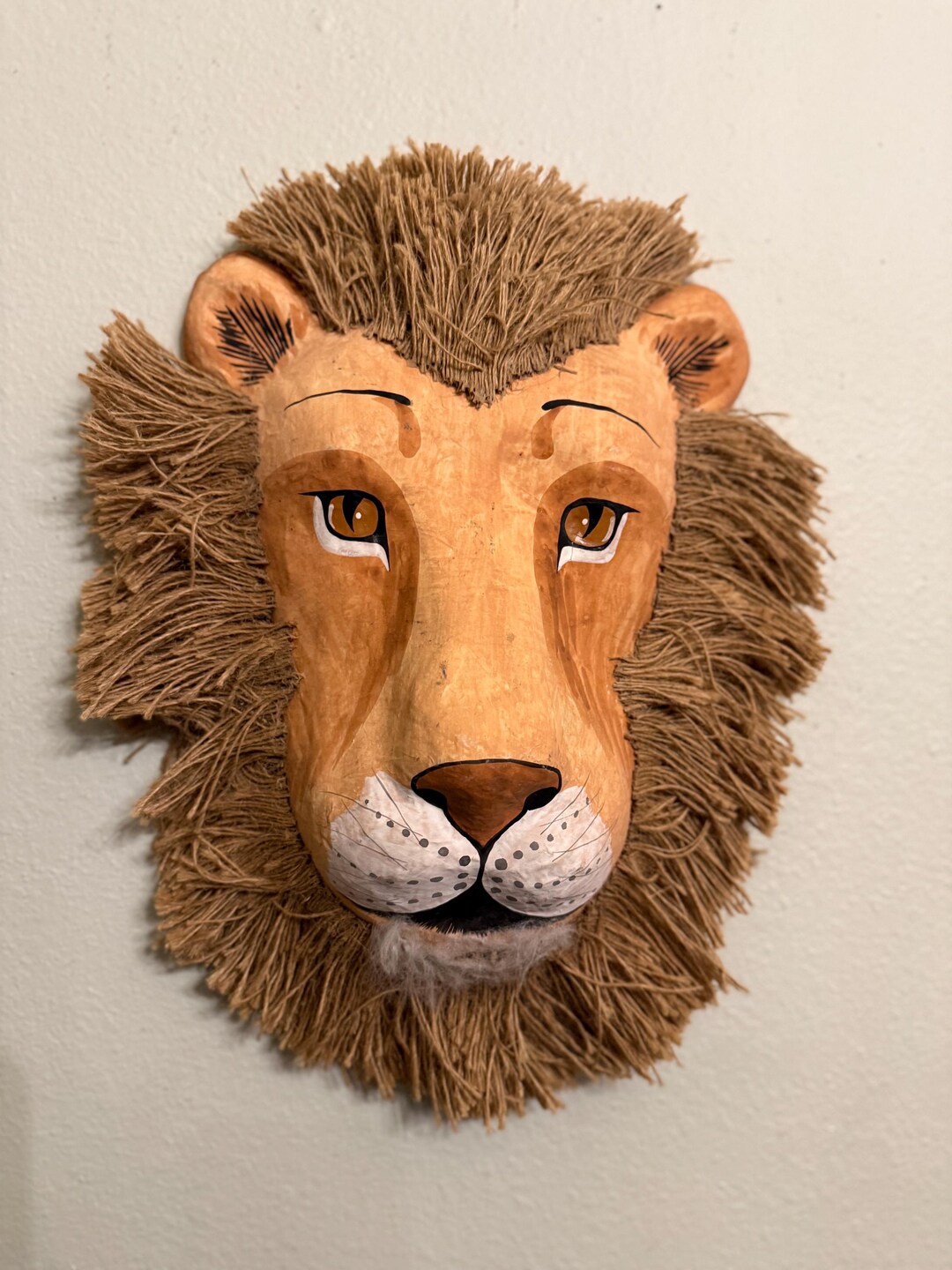 Vintage Paper Mache Lion Head Sculpture - Etsy