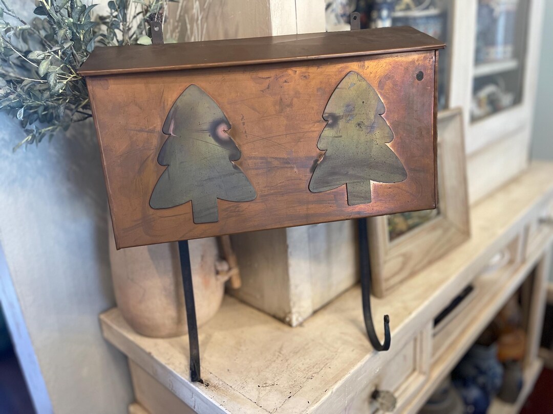 Large Solid Copper Mailbox Evergreen Trees Rustic Cabin Lodge - Etsy