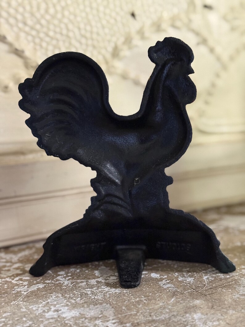 Vintage Wright Studios Cast Iron Rooster Door Stop - Etsy