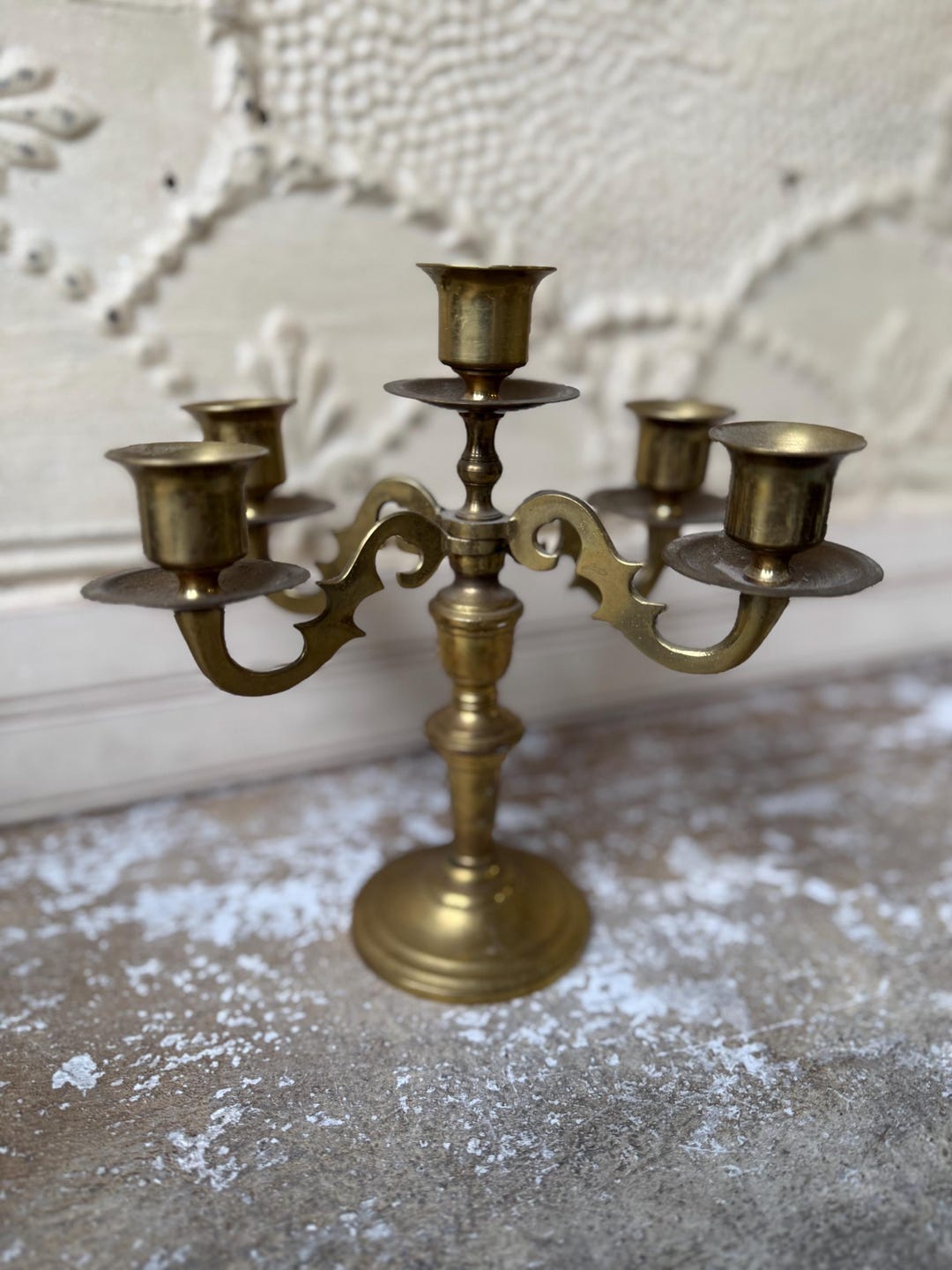 Vintage Small Solid Brass Candelabra - Etsy