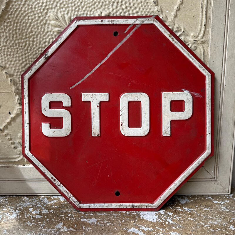 Vintage Stop Sign - Etsy