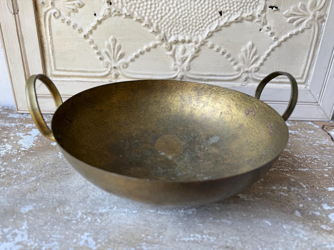 Vintage Solid Hammered Brass Wok Handles - Etsy