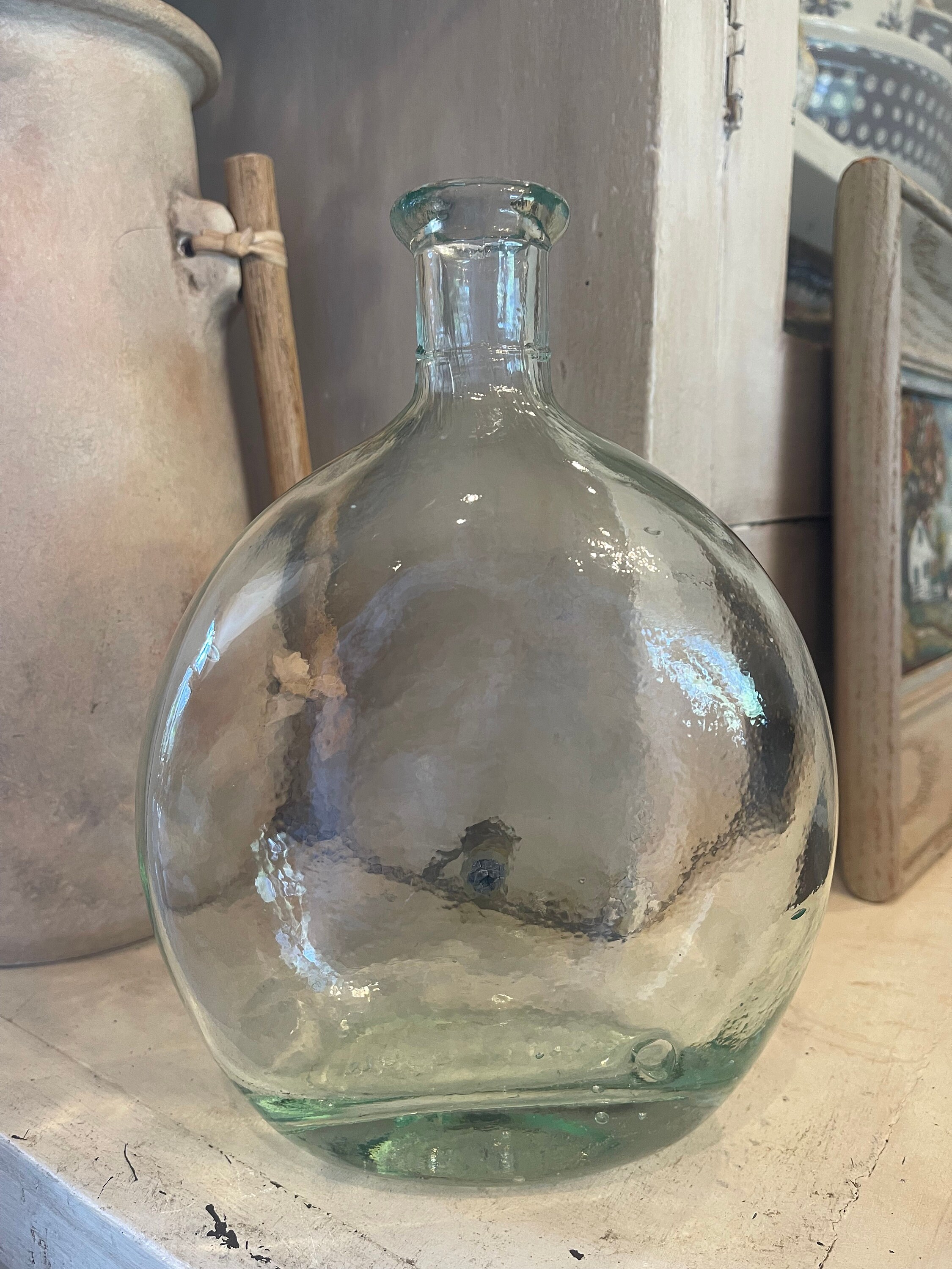 Vintage Italian Tinted Green Glass Wine Bottle Spigot - Etsy