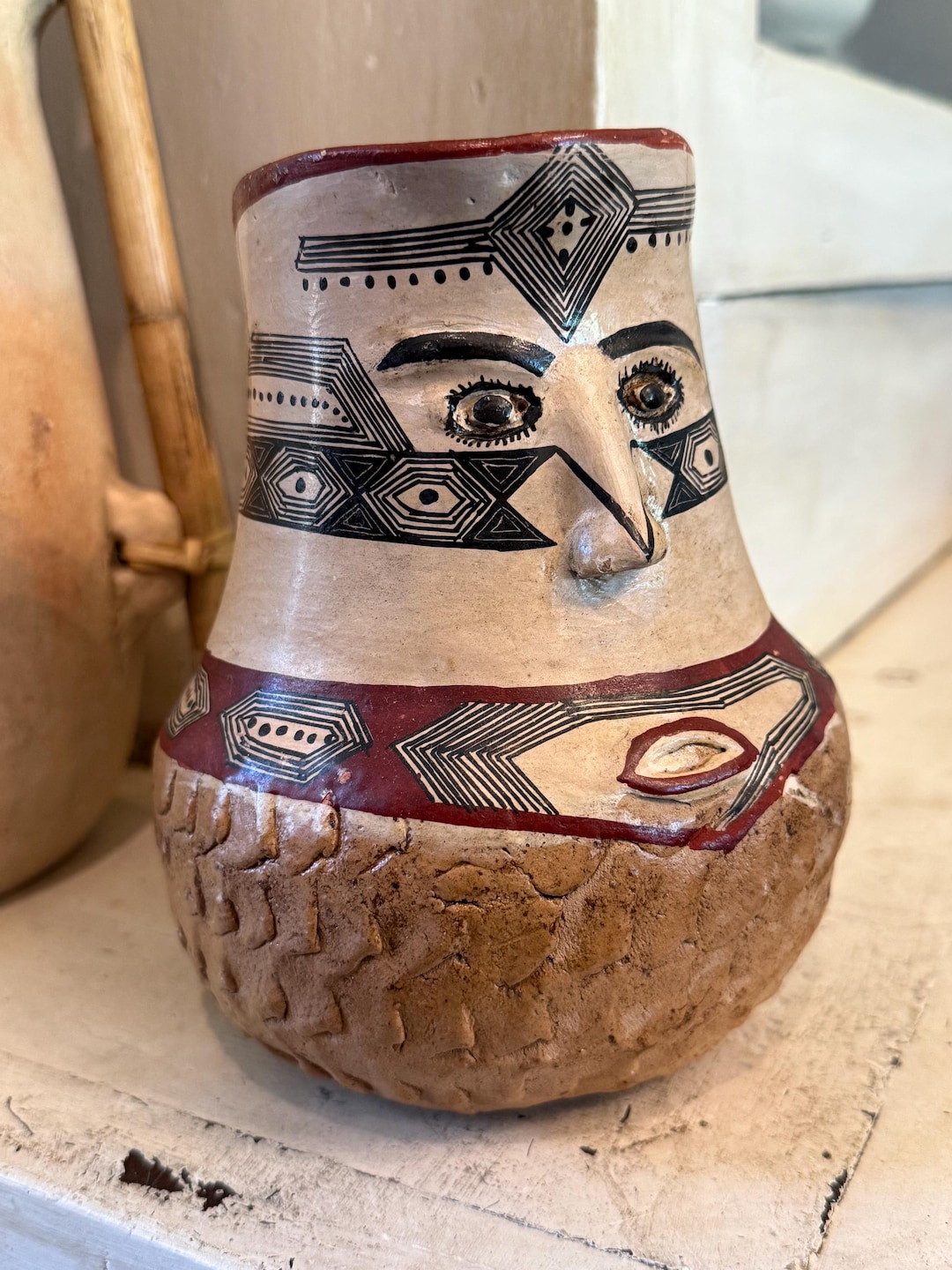 Vintage Peruvian Hand Made Ceramic Face Pitcher Folk Art - Etsy