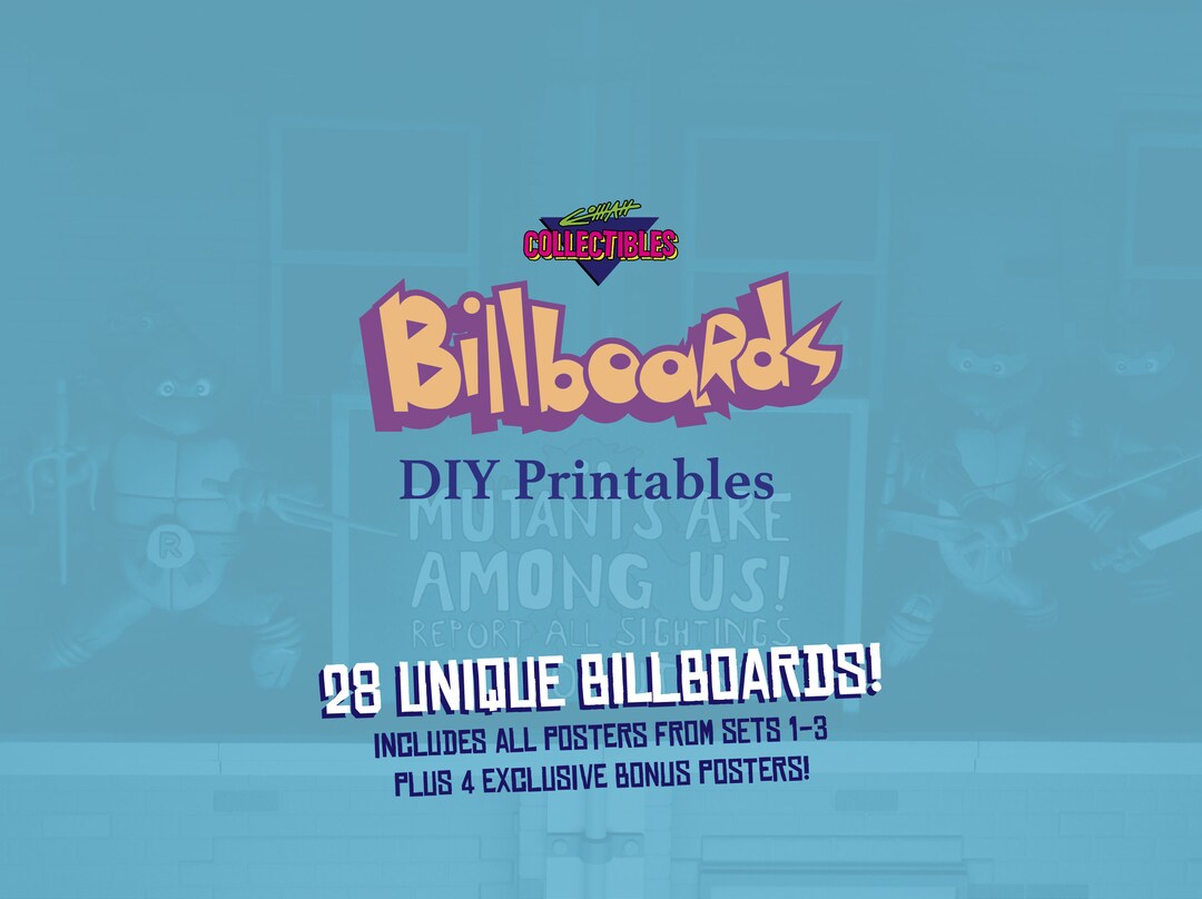 DIY Billboards Complete Set - Printable - 1/12 Scale Diorama Cartoon ...