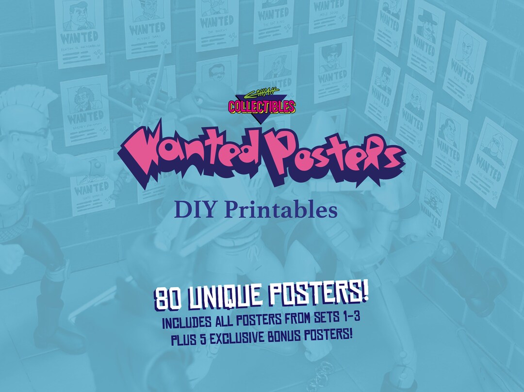 DIY Wanted Posters Complete Set - Printable - 1/12 Scale Diorama ...