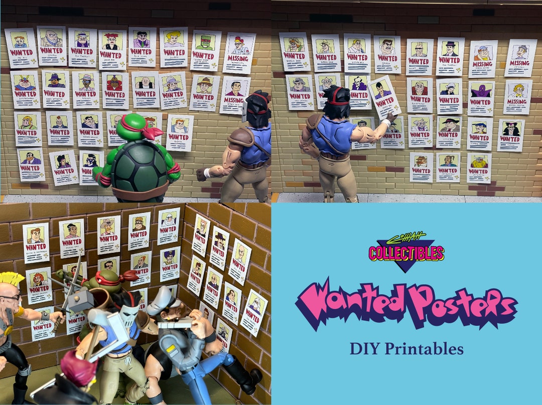 DIY Wanted Posters Complete Set Printable 1/12 Scale Diorama Cartoon ...