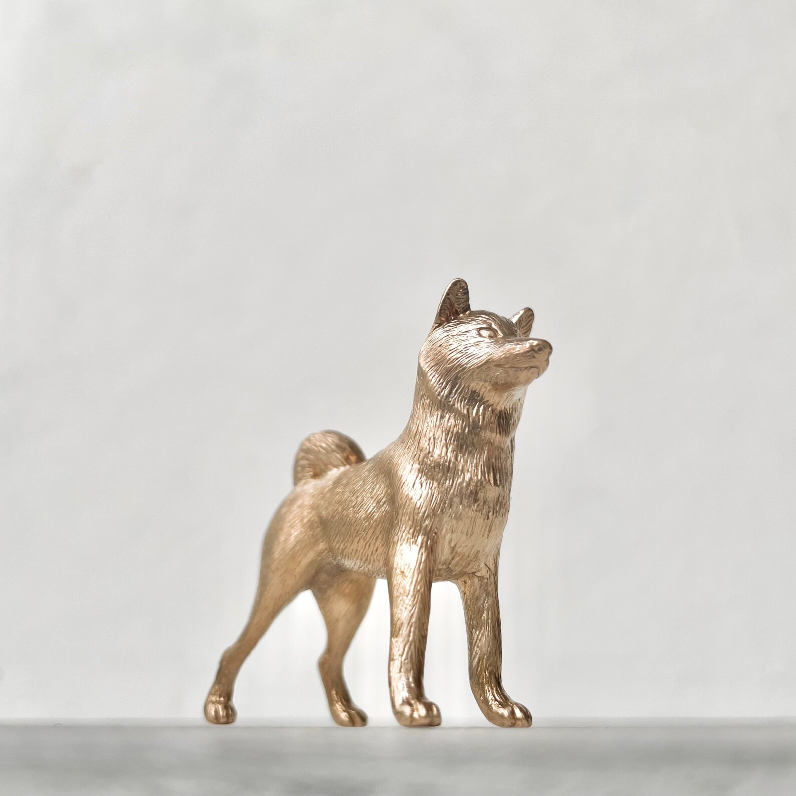 Handmade Solid Cast Bronze Shiba Dog Figurine, UK Artisan Decor - Etsy