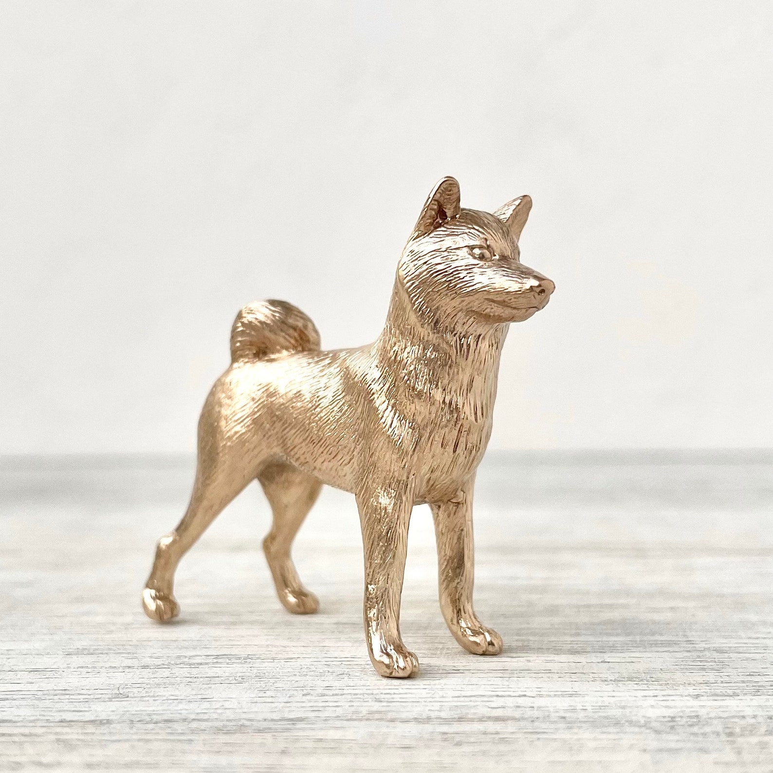Handmade Solid Cast Bronze Shiba Dog Figurine, UK Artisan Decor - Etsy