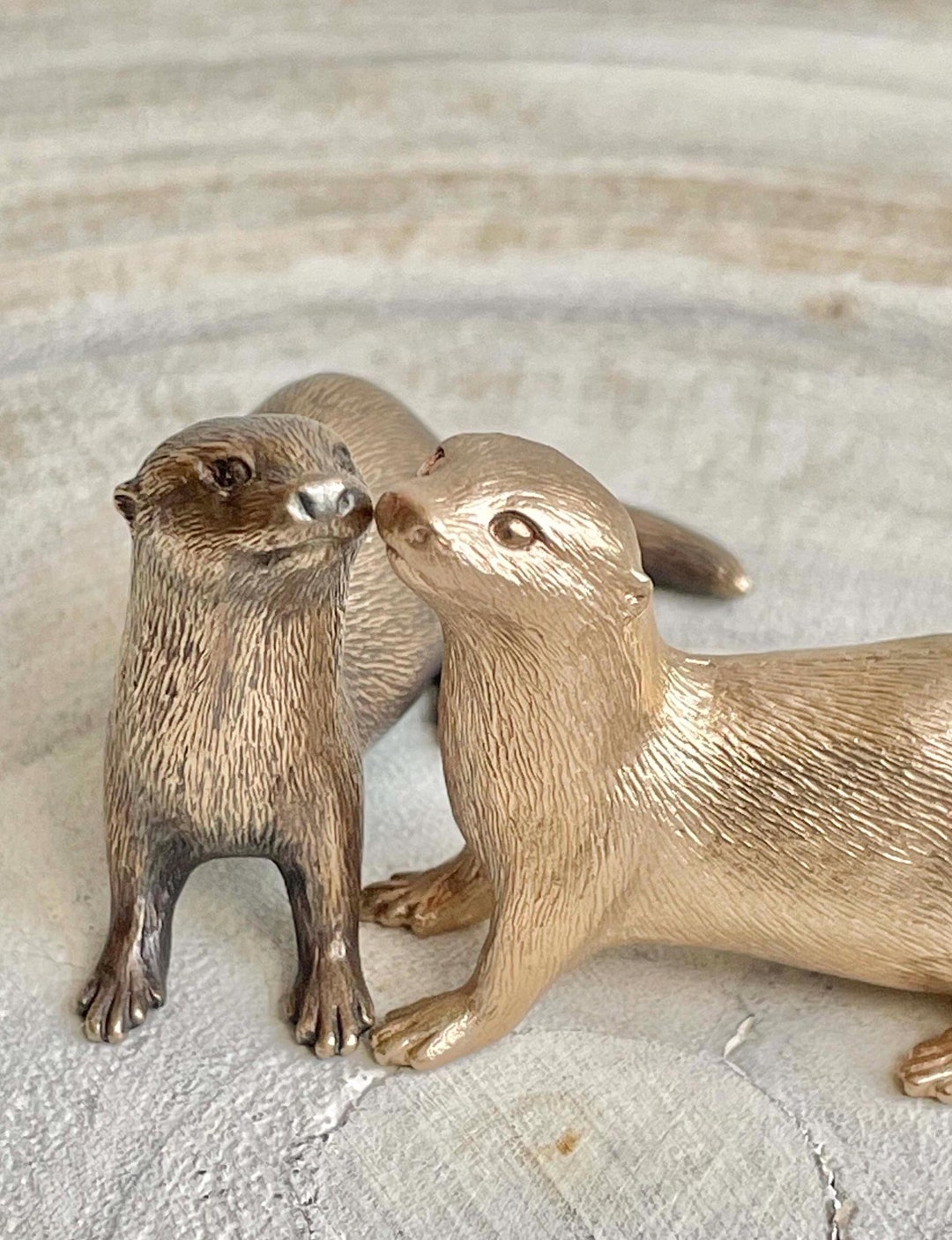 Otter, Solid Cast Bronze, Realistic, Figurine, Sculpture, Statue ...