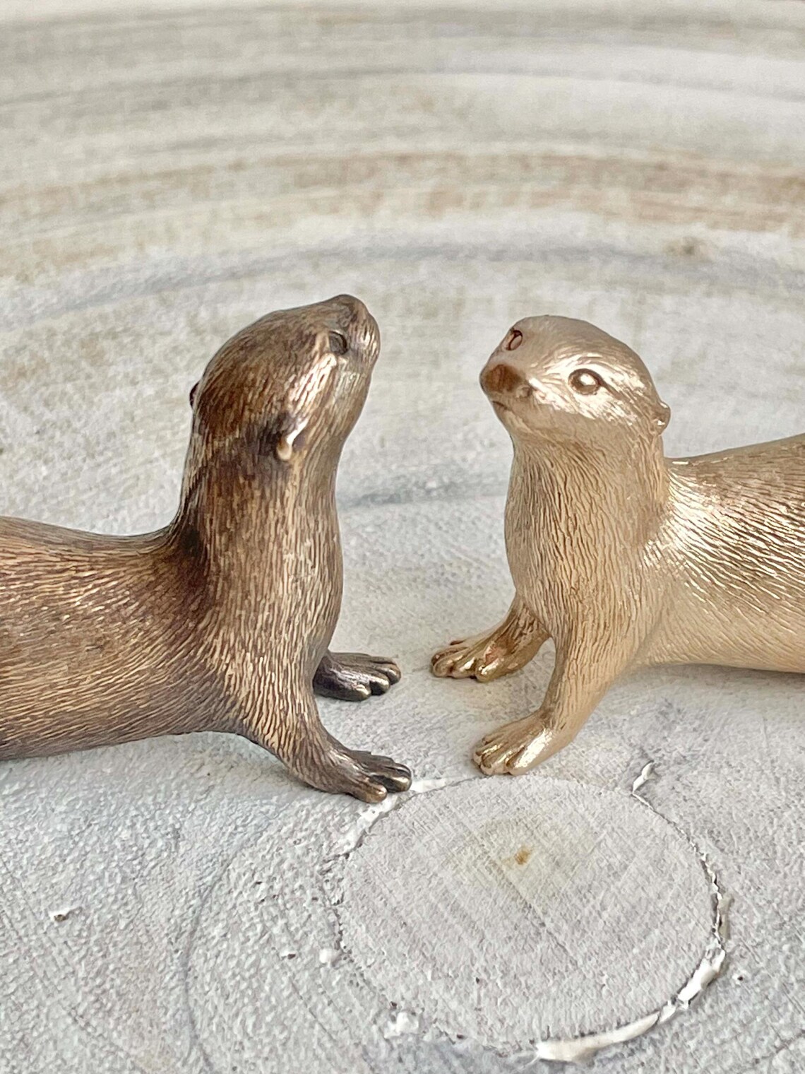 Otter, Solid Cast Bronze, Realistic, Figurine, Sculpture, Statue ...