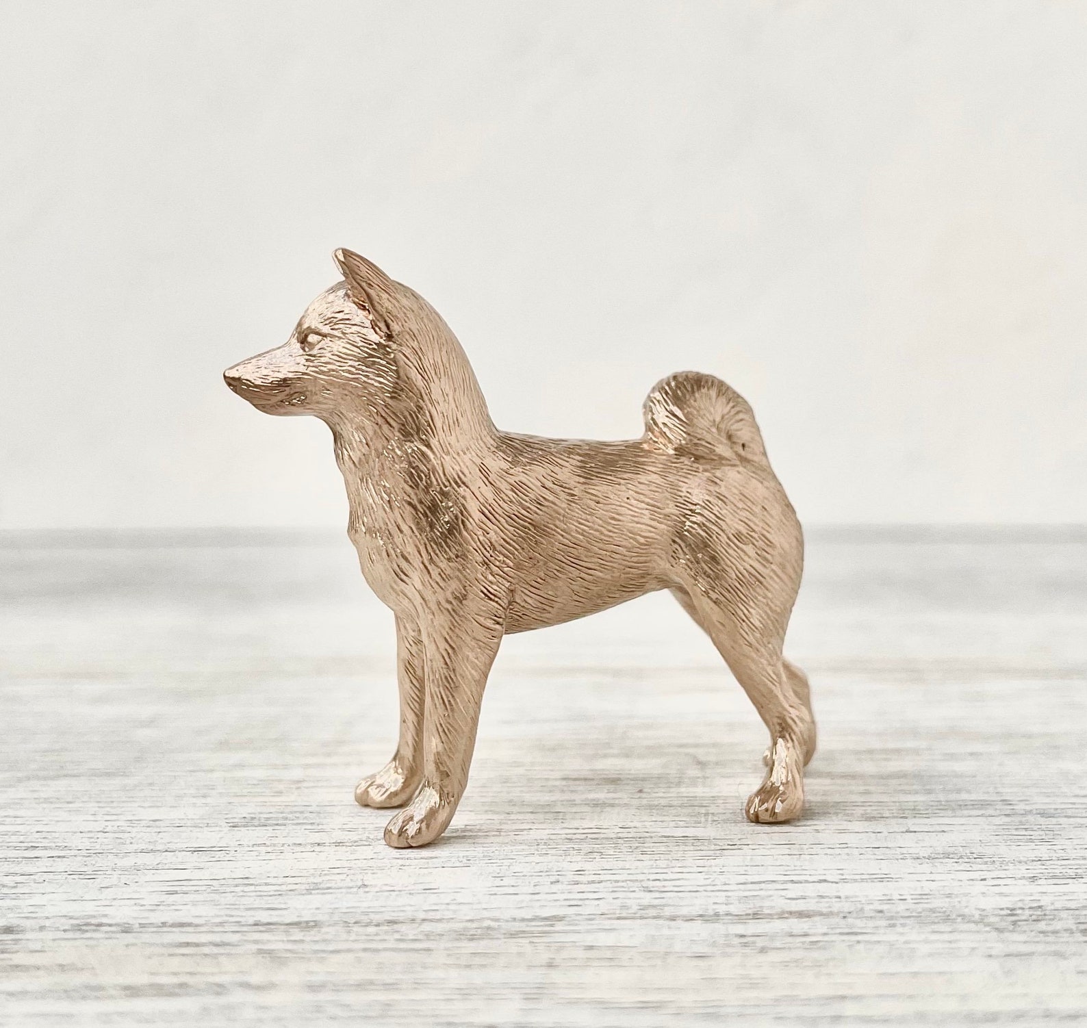 Handmade Solid Cast Bronze Shiba Dog Figurine, UK Artisan Decor - Etsy