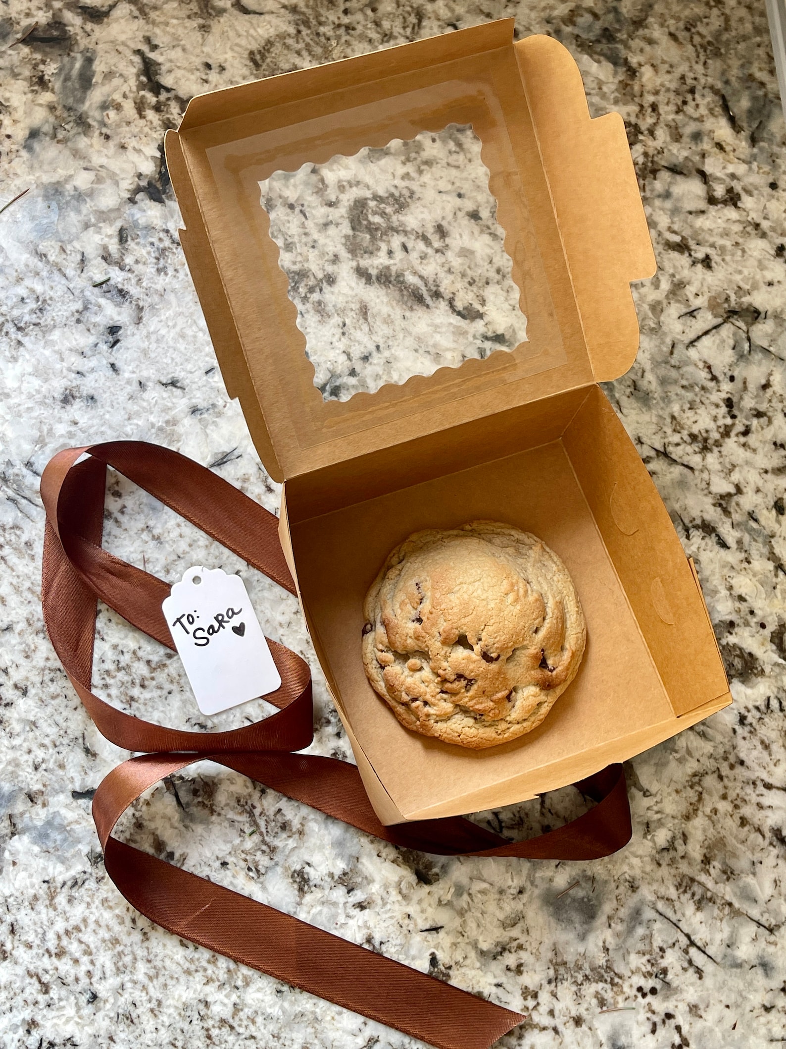 Kraft Brown Bakery Box With Window, Ribbon & Gift Tag (6x6x3) - Etsy