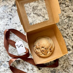 Kraft Brown Bakery Box With Window, Ribbon & Gift Tag (6x6x3) - Etsy