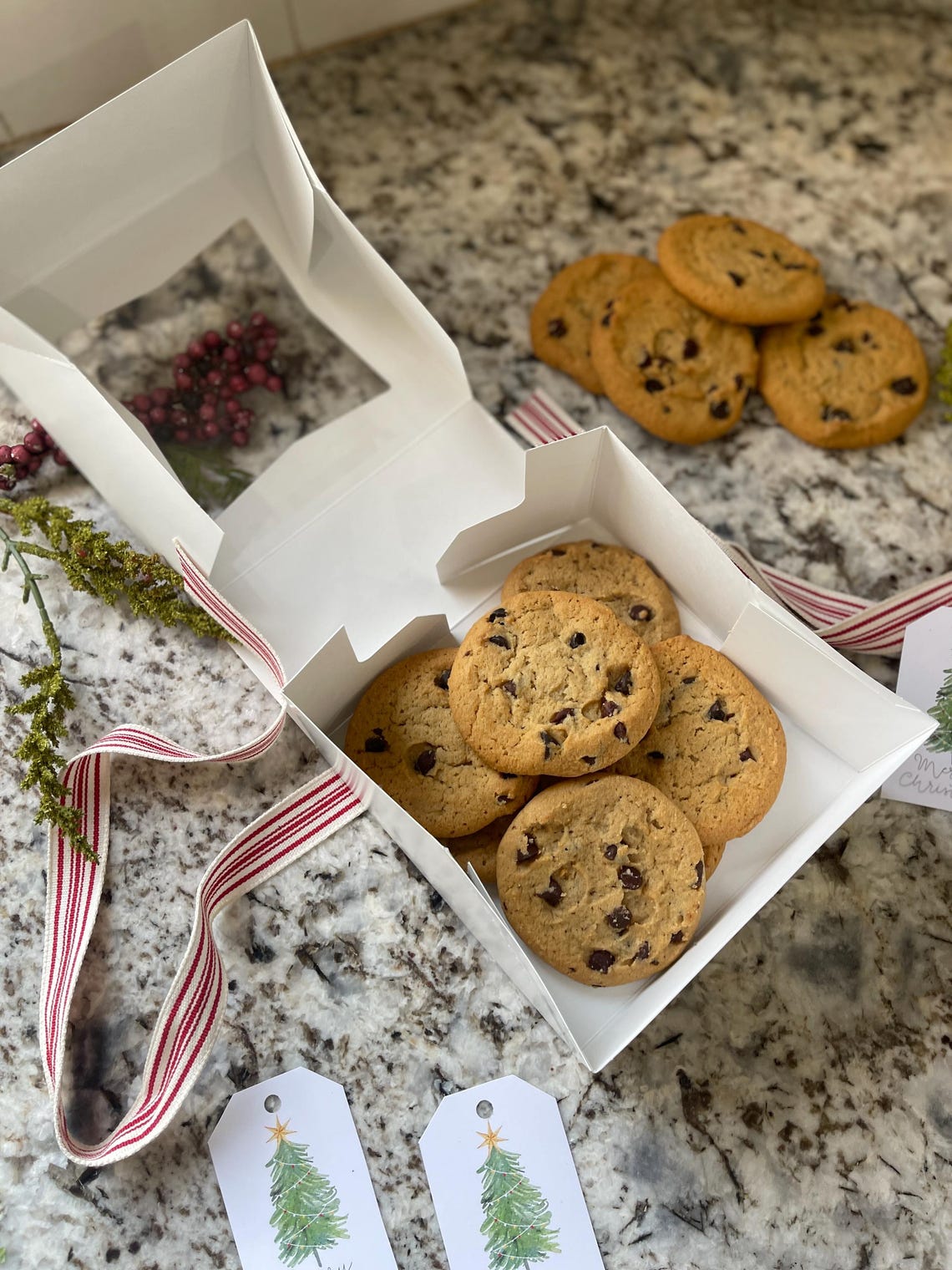 Kraft Bakery Box With Window: Christmas Cookie Gift Box (6x6x3) - Etsy