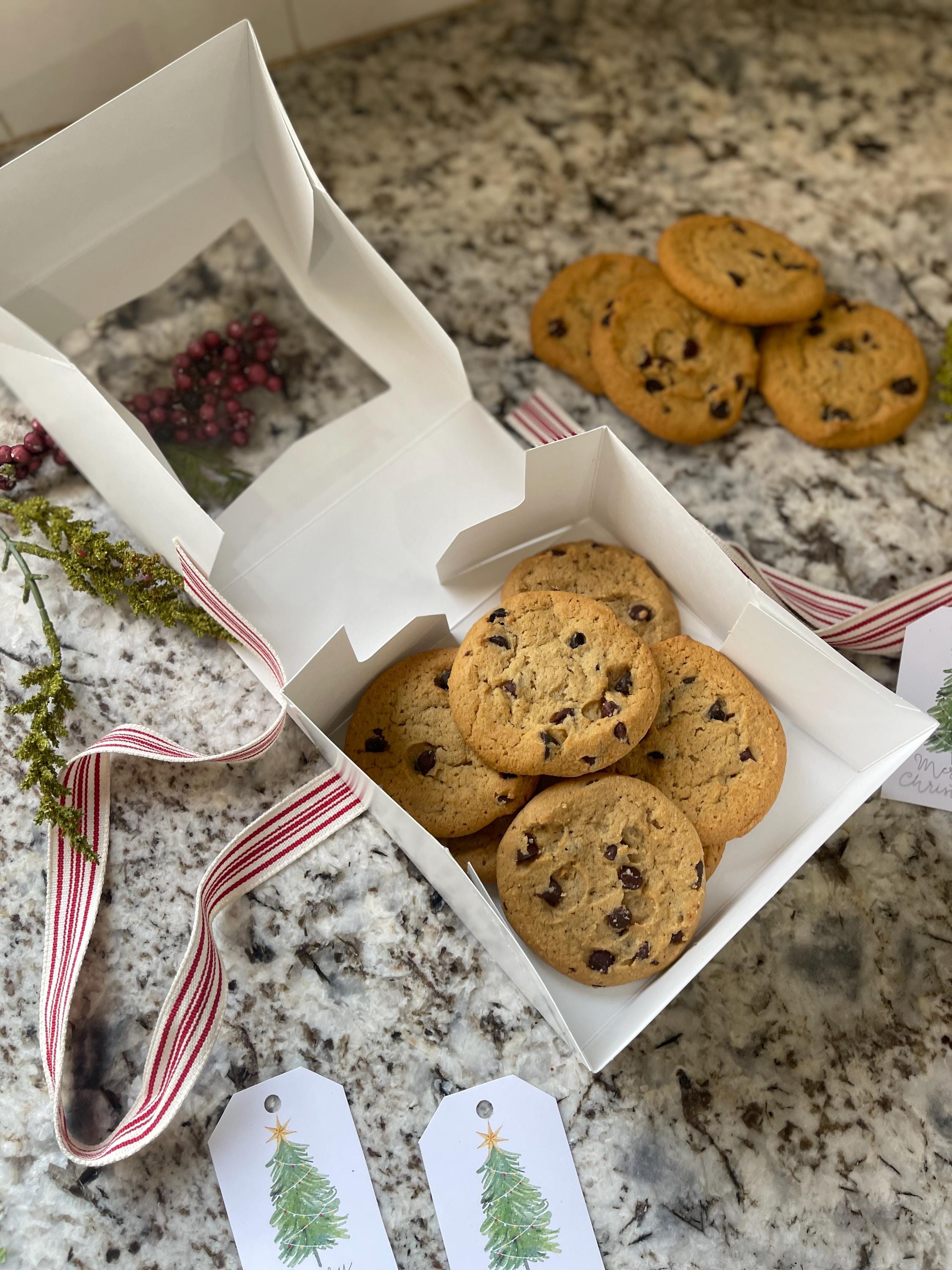Kraft Bakery Box With Window: Christmas Cookie Gift Box (6x6x3) - Etsy