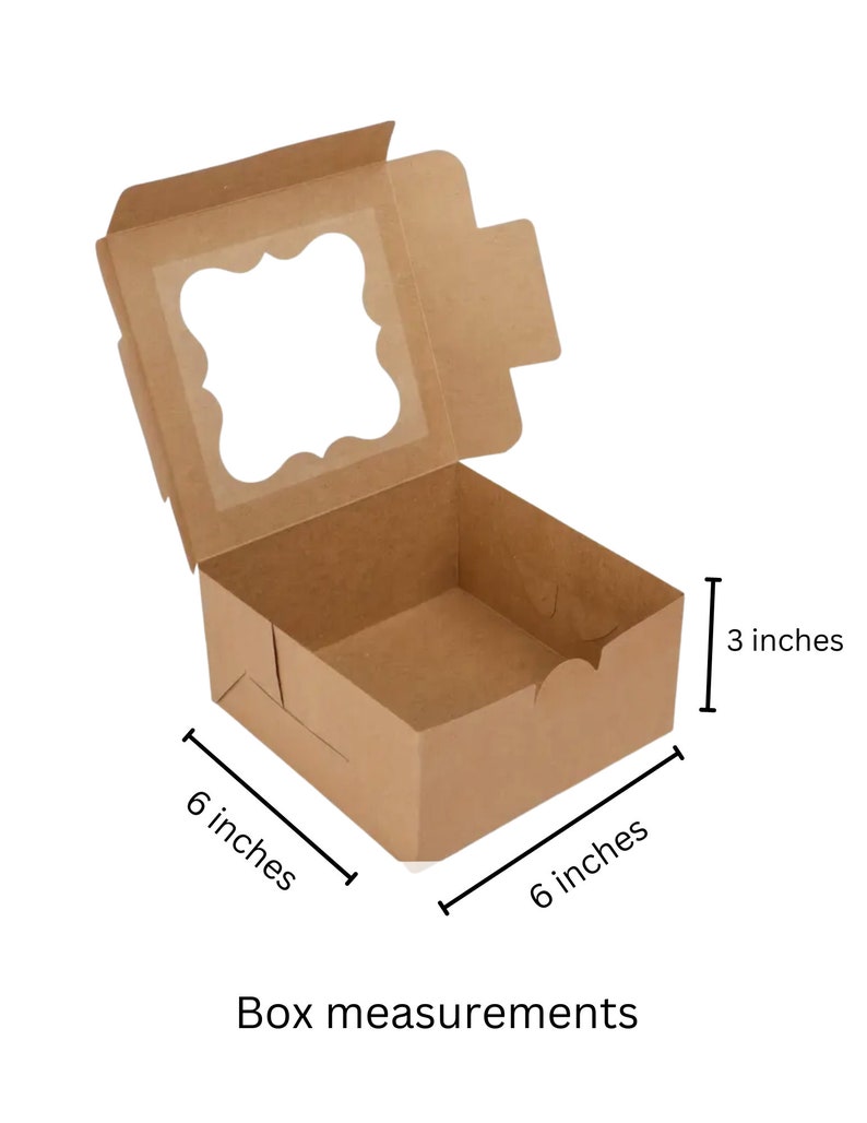 Kraft Brown Bakery Box With Window, Ribbon & Gift Tag (6x6x3) - Etsy