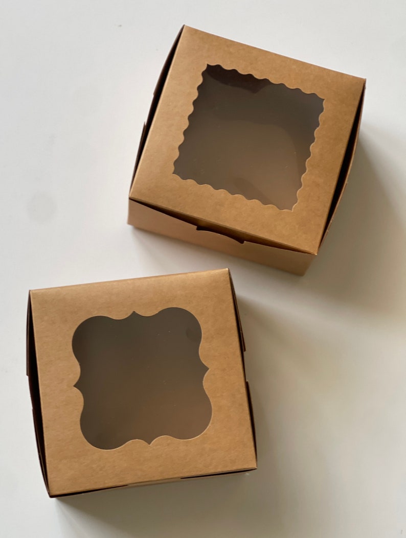 Kraft Brown Bakery Box With Window (6x6x3) - Etsy