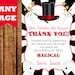Magic Party Thank You Card, Magic Birthday Thank You Card, Magician ...