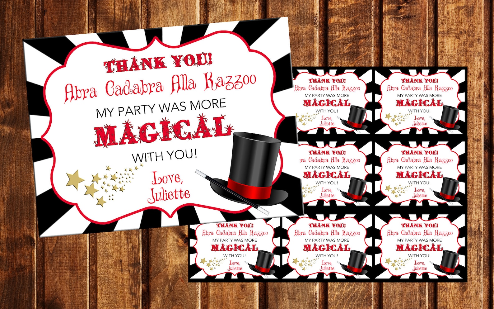 Magician Favor Tags Magic Party Gift Tags Magician Thank You - Etsy
