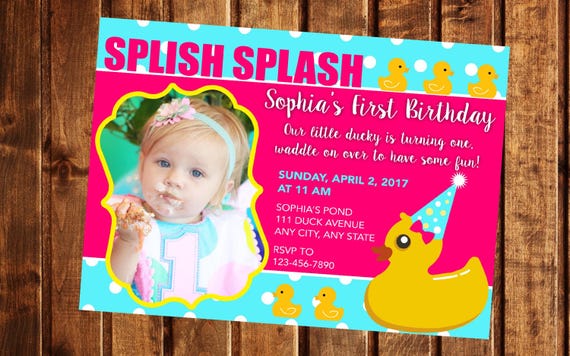 Invitación de cumpleaños de Rubber Duck Invitación de rubber - Etsy México