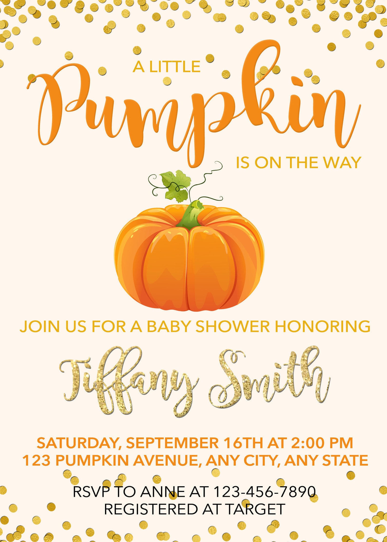Pumpkin Baby Shower Invitation Pumpkin Invitation Fall Baby - Etsy