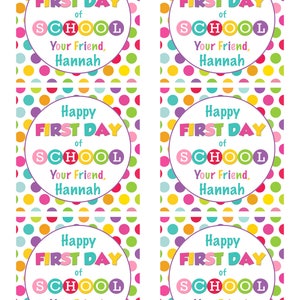 First Day of School Favor Tag, First Day of School Tags, PRINTABLE ...