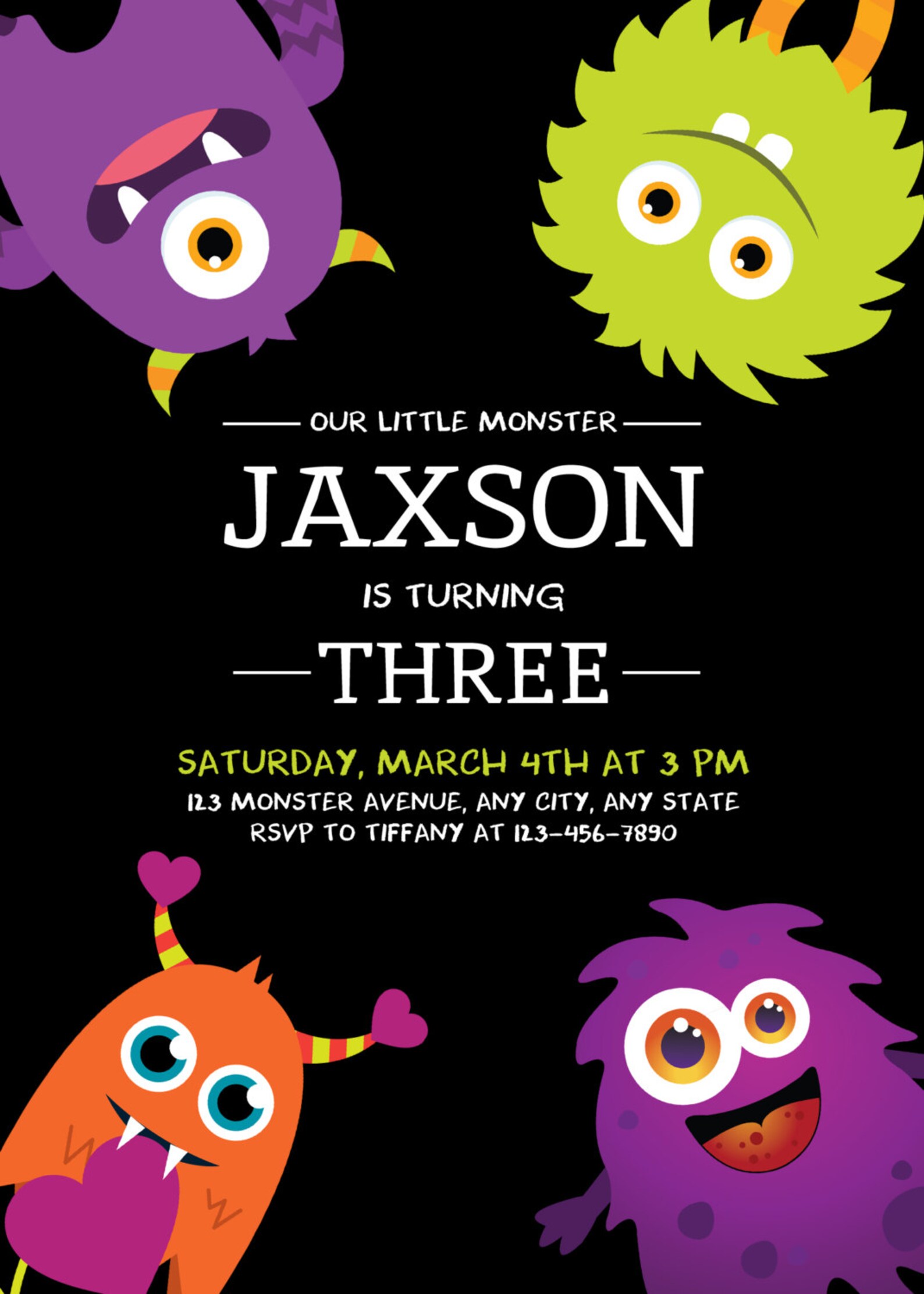 Monster Invitation, Monster Birthday Invitation, Monster Party, Little ...