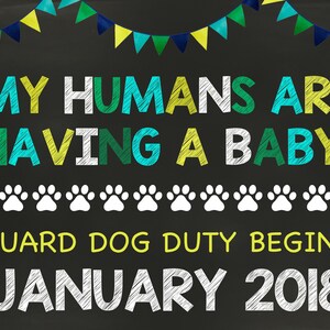 Guard Dog Pregnancy Announcement Sign, New Baby Announcement, Guard Dog ...