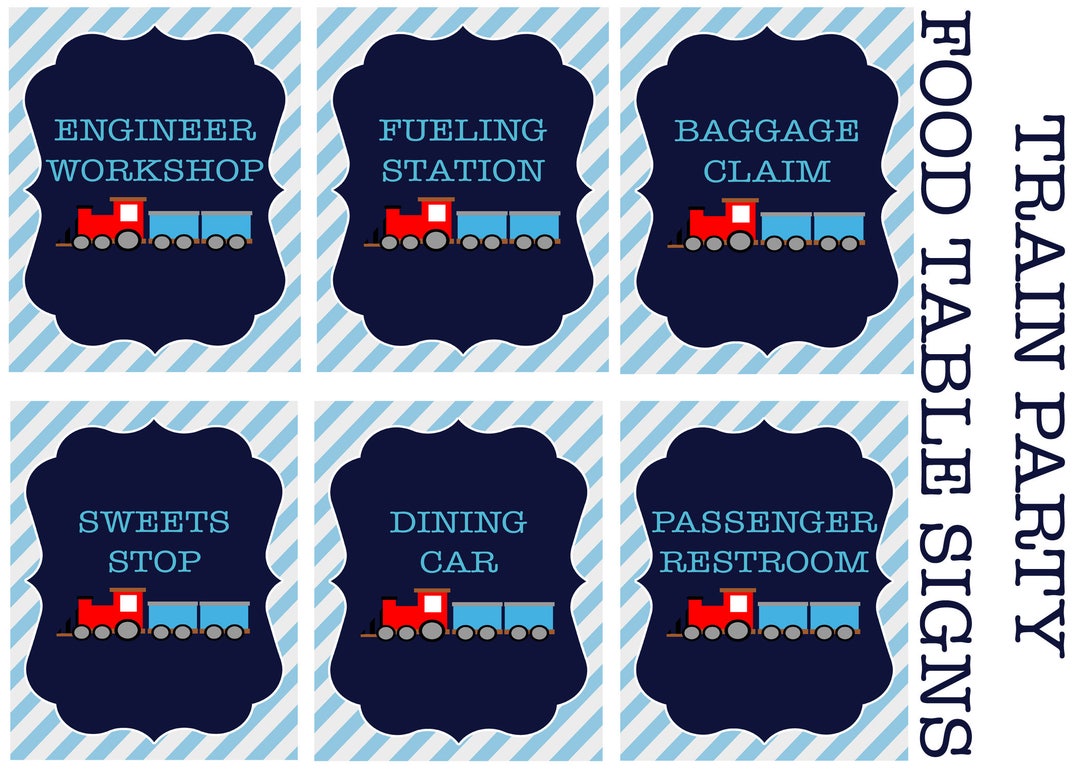 Train Food Signs, Train Birthday Party Signs, Instant Download ...