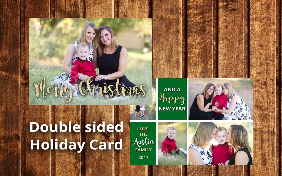 Christmas Card, Photo Christmas Card, Photo Holiday Card, Double Sided ...