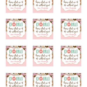 Donut Favor Tags, Donut Gift Tags, Donut Thank You Tags, Donut Birthday ...