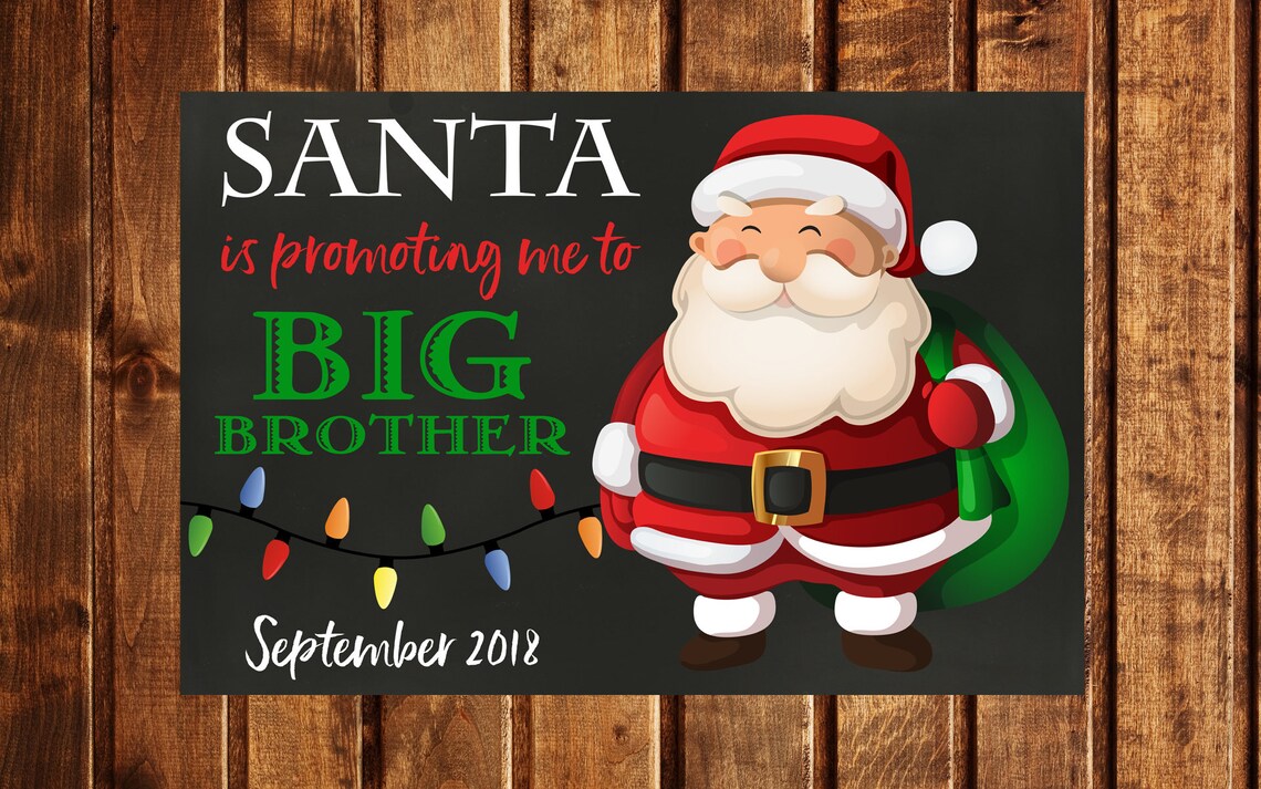 Christmas Pregnancy Announcement, Santa is Promoting Us to Parents Sign ...