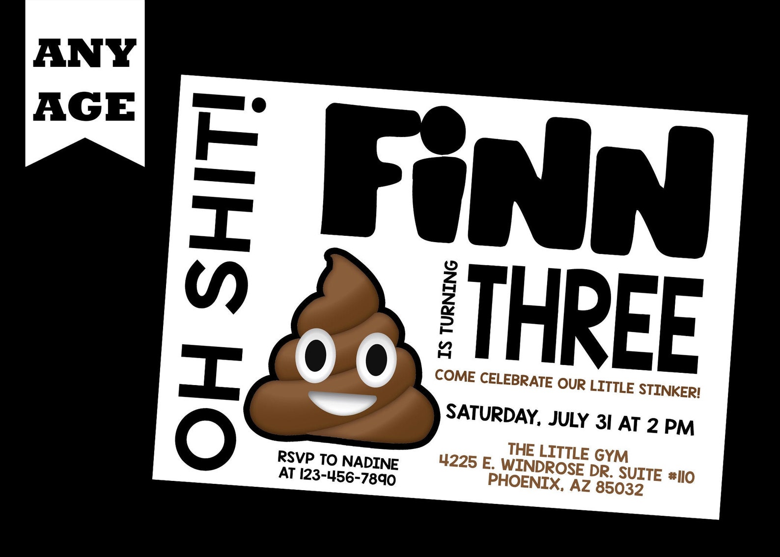 Poop Invitation Poop Birthday Invitations Poop Birthday - Etsy