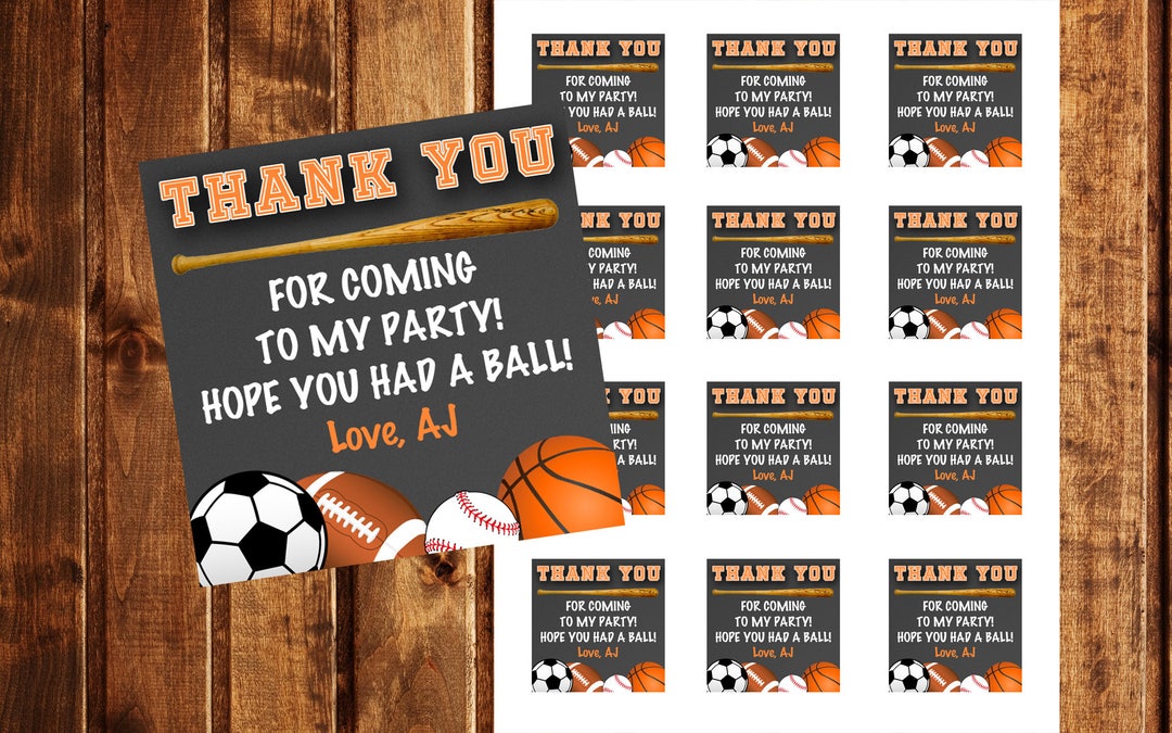 All Star Sports Favor Tags - All Star Sports Gift Tags - Sports Thank ...