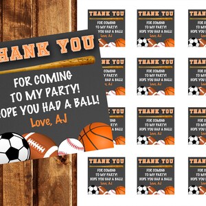 All Star Sports Favor Tags - All Star Sports Gift Tags - Sports Thank ...