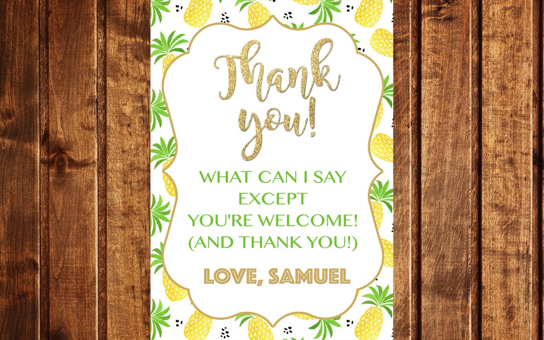 Aloha Thank You Card, Pineapple Thank You Card, Luau Thank You ...