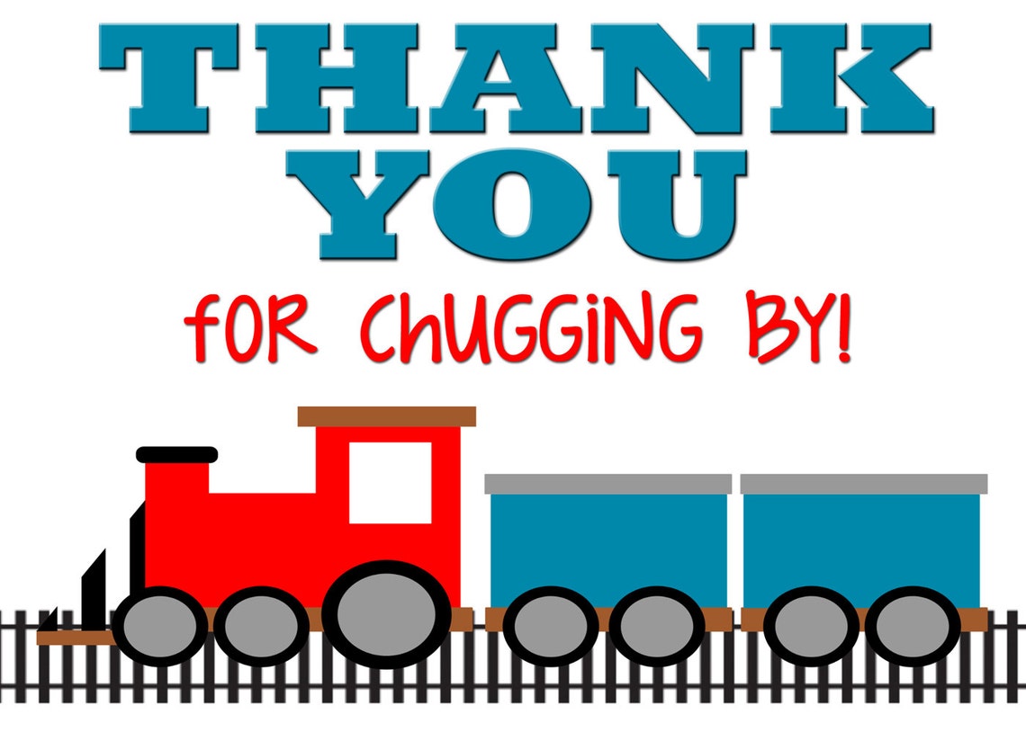 Train Thank You Tags Train Favor Tags Train Birthday Tags - Etsy