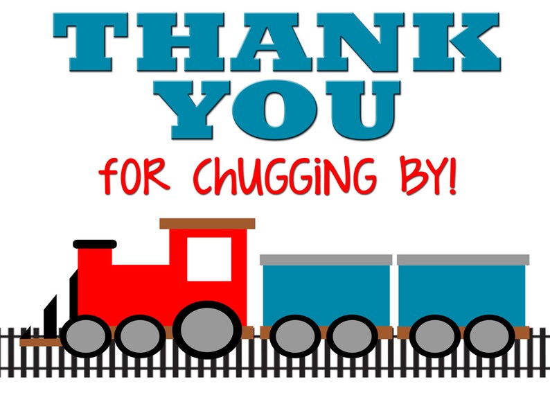 Train Thank You Tags Train Favor Tags Train Birthday Tags - Etsy