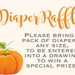 Little Pumpkin Diaper Raffle Card Baby Shower Baby Shower Game Instant ...